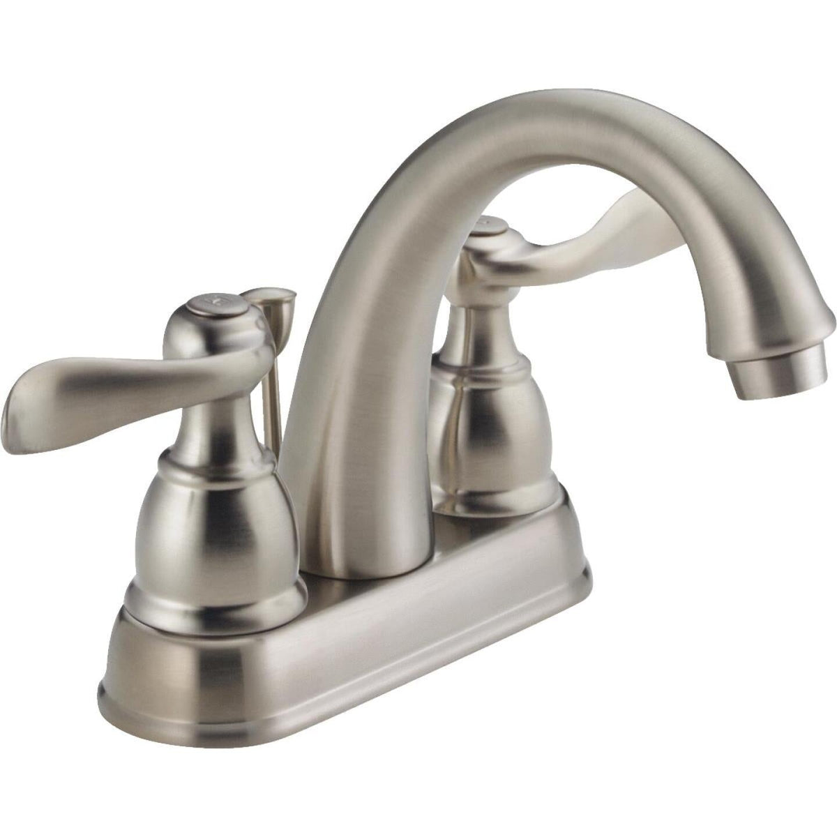 Delta Windmere Brushed Nickel 2-Handle Lever 4 In. Centerset Bathroom ...